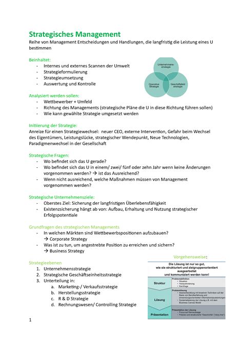 Strategisches Management Teil Strategisches Management Reihe Von