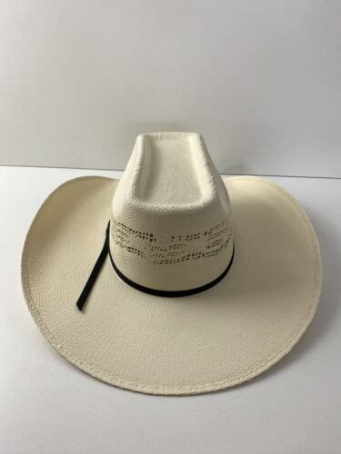 Nwt Twister Bangora Natural Straw Black Tie Cowboy Hat Mens Size