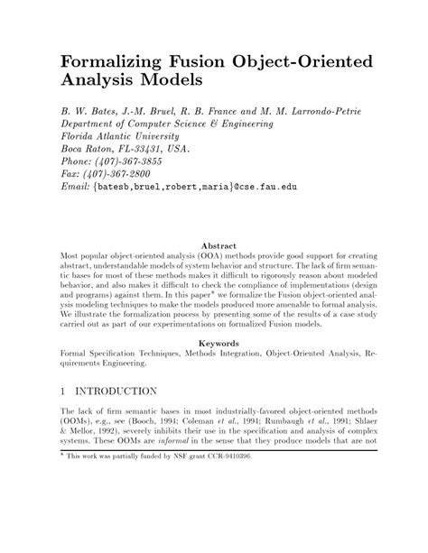 pdf formalizing fusion object oriented analysis models