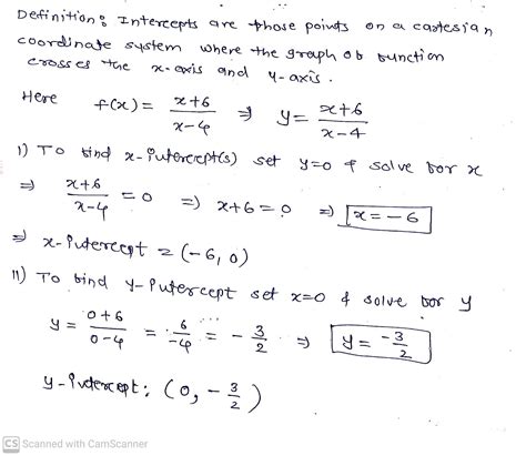 [solved] intercepts what are the intercepts of the rational function f ac course hero