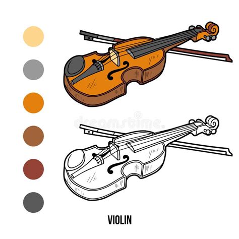 Libro Da Colorare Strumenti Musicali Violino Illustrazione