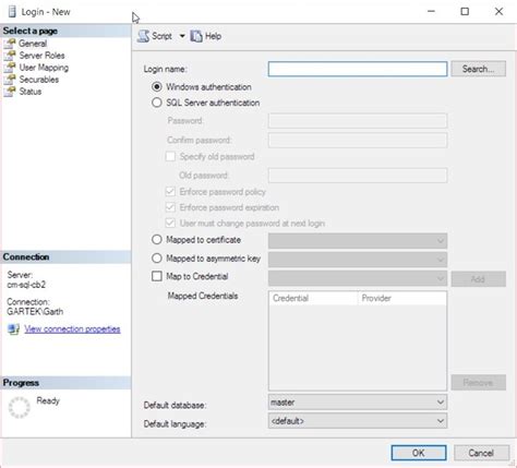 how to create a sql server computer account login recast software