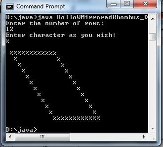 Print A Mirrored Rhombus Pattern Using Do While Loop In Java