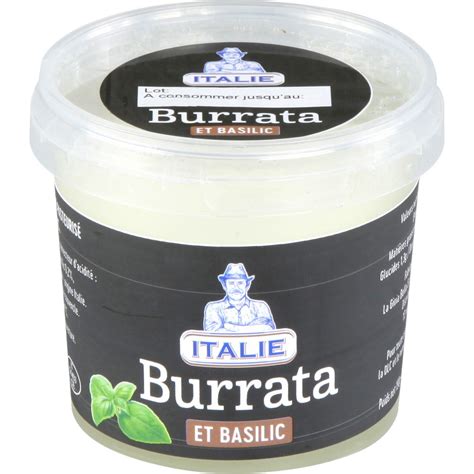 Burrata basilic le pot de 100g net égoutté à Prix Carrefour