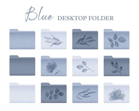 20 Blue Desktop Folder Icons For MacBook And Windows With Desktop