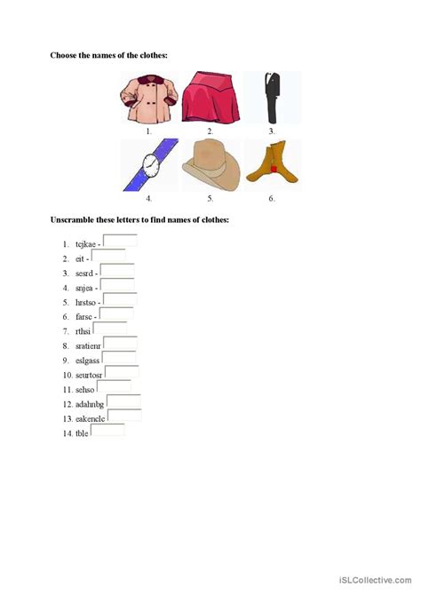 Clothes Picture Description English ESL Worksheets Pdf Doc