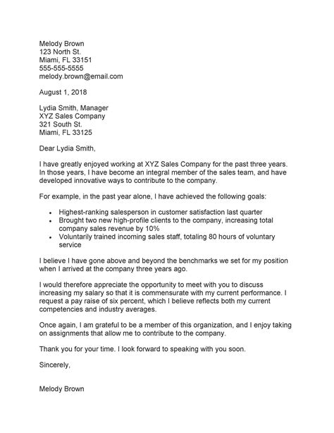 50 Best Salary Increase Letters How To Ask For A Raise ᐅ TemplateLab