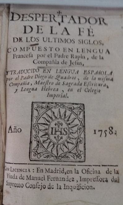 DESPERTADOR DE LA FE DE LOS ULTIMOS SIGLOS Compuesto En Lengua