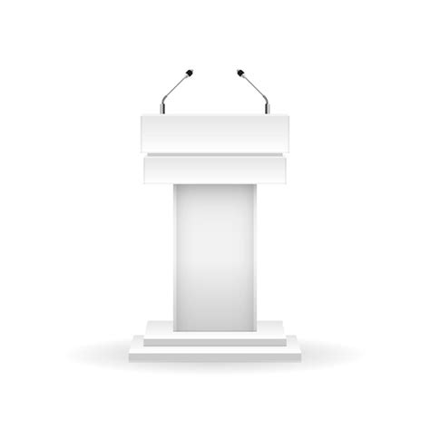 Icono de altavoz en estilo plano ilustración de vector de podio de
