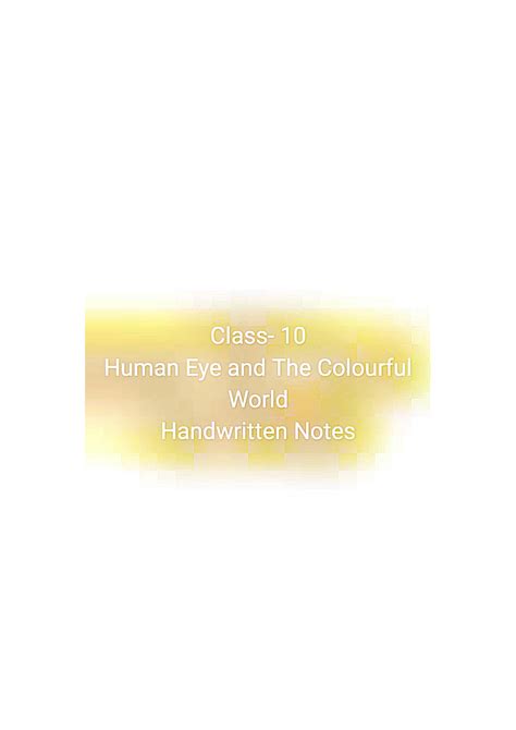 SOLUTION Class 10 Chapter Human Eye And The Colourful World