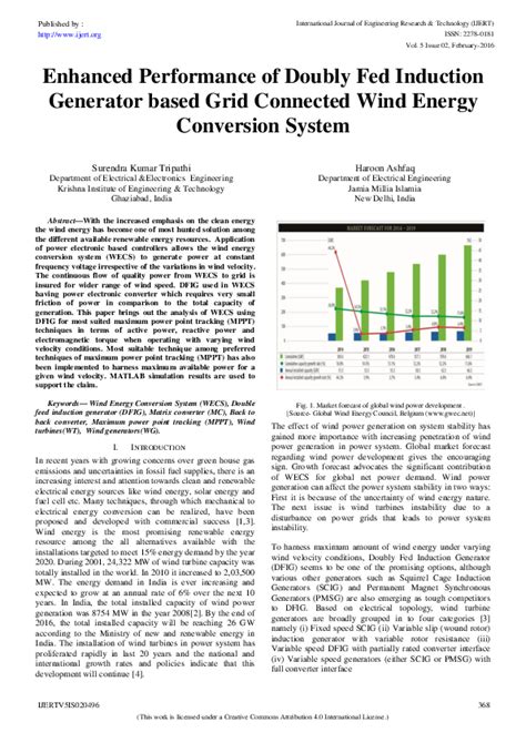 pdf ijert enhanced performance of doubly fed induction generator based grid connected wind