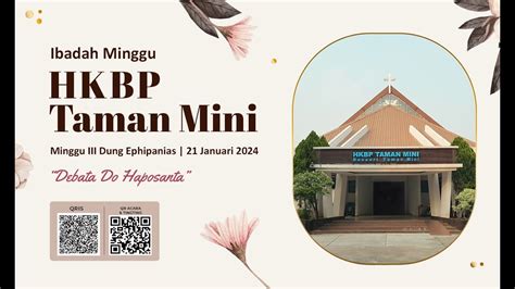 Ibadah Minggu Hkbp Taman Mini Minggu Januari Youtube