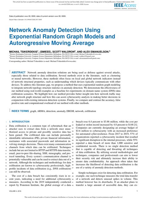 pdf network anomaly detection using exponential random graph models
