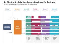 Six Months Artificial Intelligence Roadmap For Business Presentation