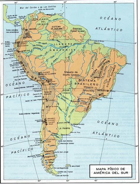 Más grande prima gatear mapa fisico de america del sur aprender Horno