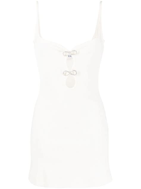 MACH MACH Crystal Bow Cut Out Minidress Neutrals FARFETCH