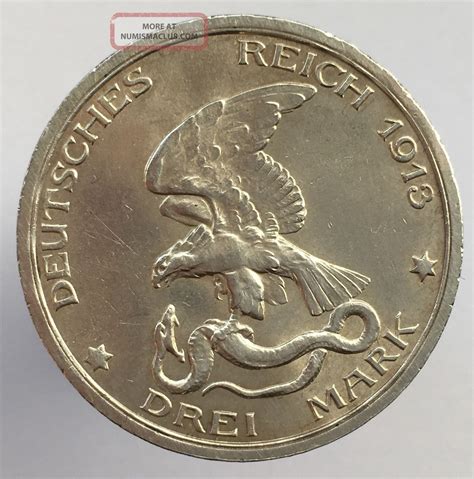 Prussia 3 Mark 1913 Km 534 Silver 100 Years Defeat Of Napoleon
