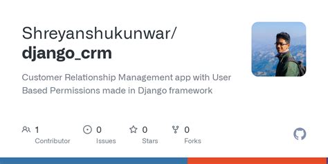Github Shreyanshukunwar Django Crm Customer Relationship Management