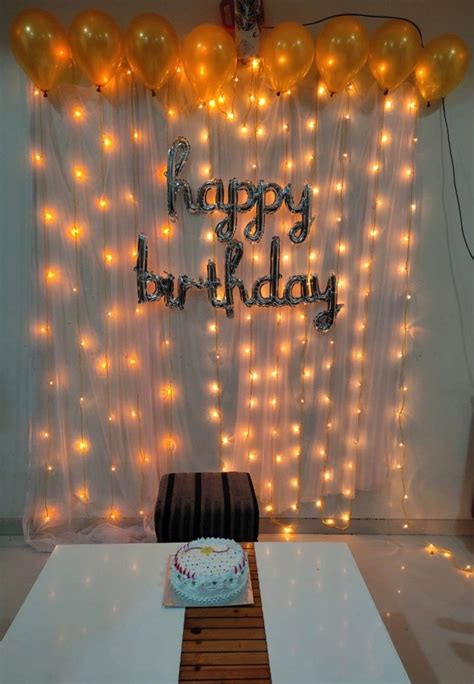 Birthday Decoration From White Curtain Simple Birthday Decorations