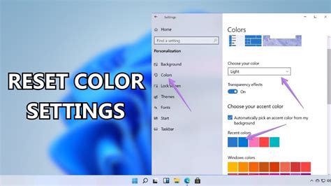How To Reset Color Settings In Windows Youtube