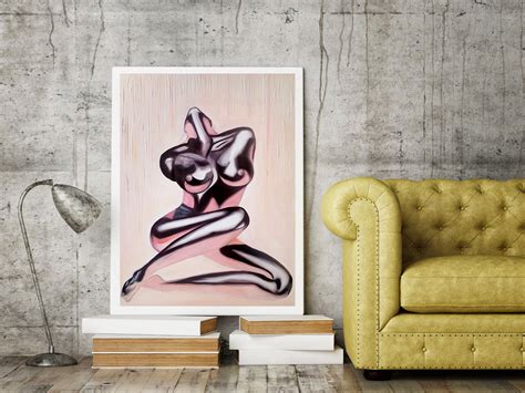 Erotic Nude Art Print Naked Woman Poster Sexy Female Canvas Etsy