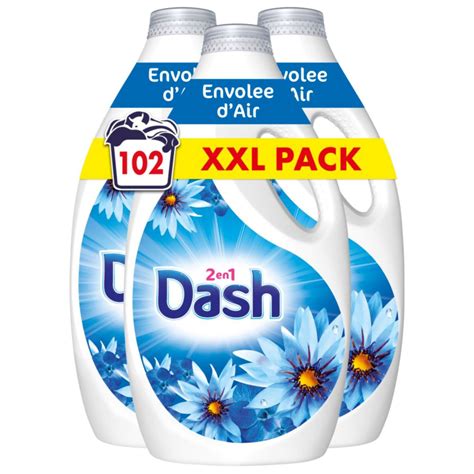 Lessive Liquide Détergent Envolée d Air DASH le lot de 3 bidons de 4