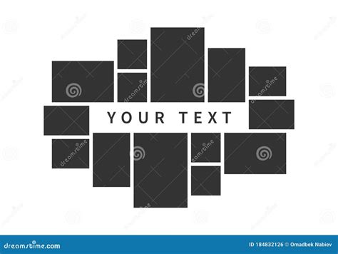 Photo Collage Frames Template For Interior Design Stock Vector