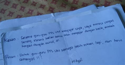Contoh Kesan Dan Pesan Untuk Guru Belajar Santuy