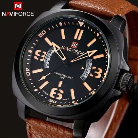 2016 Top Luxury Brand Sports Watches Men Leather Analog Date Quartz
