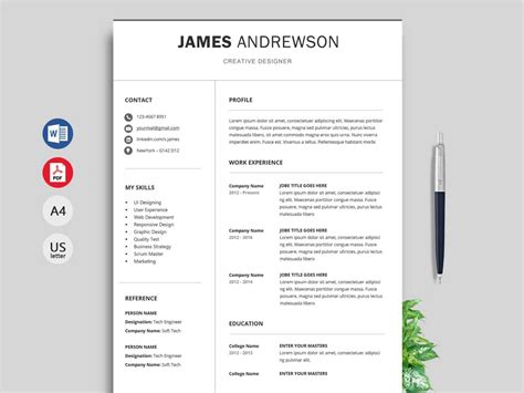 Free Blank Resume Templates For Microsoft Word Cardtemplate My Id