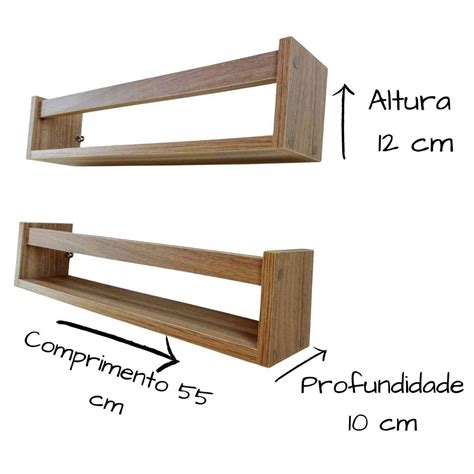 Quit 4 Prateleiras Banheiro Nicho Lavabo Parede Mdf Madeira