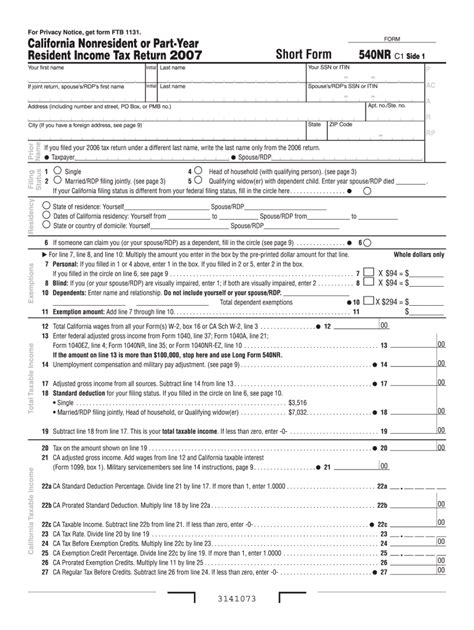 CA FTB 540NR Short 2018 Fill Out Tax Template Online US Legal Forms
