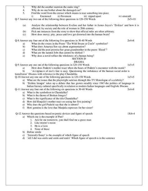 Hbse Th English Elective Sample Paper Pdf