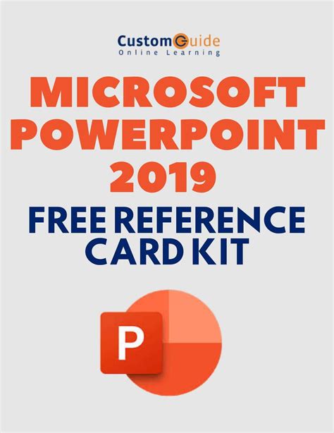 Microsoft PowerPoint 2019 Free Reference Card Kit Free CustomGuide EKit