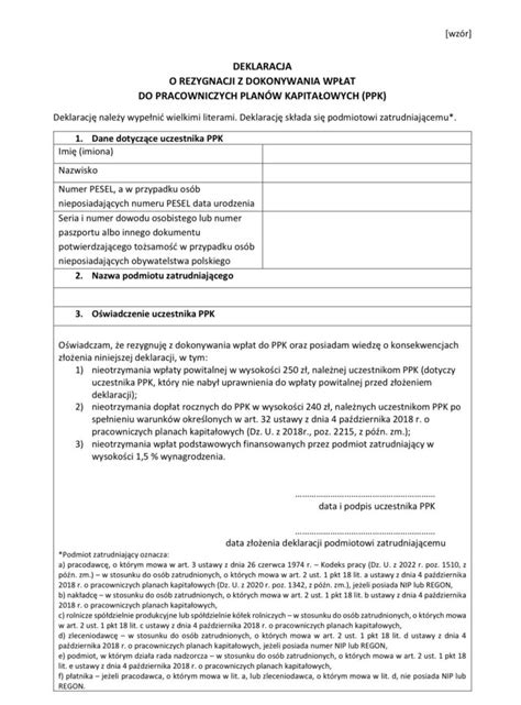 Deklaracja Rezygnacji Z Ppk Pdf Image To U