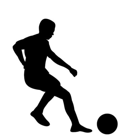 Vector sobre un fondo blanco silueta negra de un jugador de fútbol