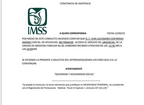 Constancia De Asistencia Imss Editable Image To U
