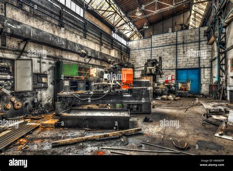 Industrial Machinery In Abandoned Factory Stock Photo Alamy