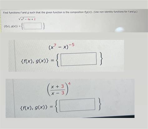 Solved Find Functions F And G Such That The Given Function Chegg