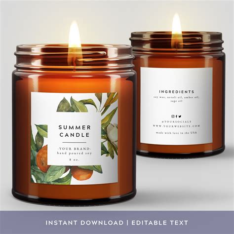 Soy Candle Labels