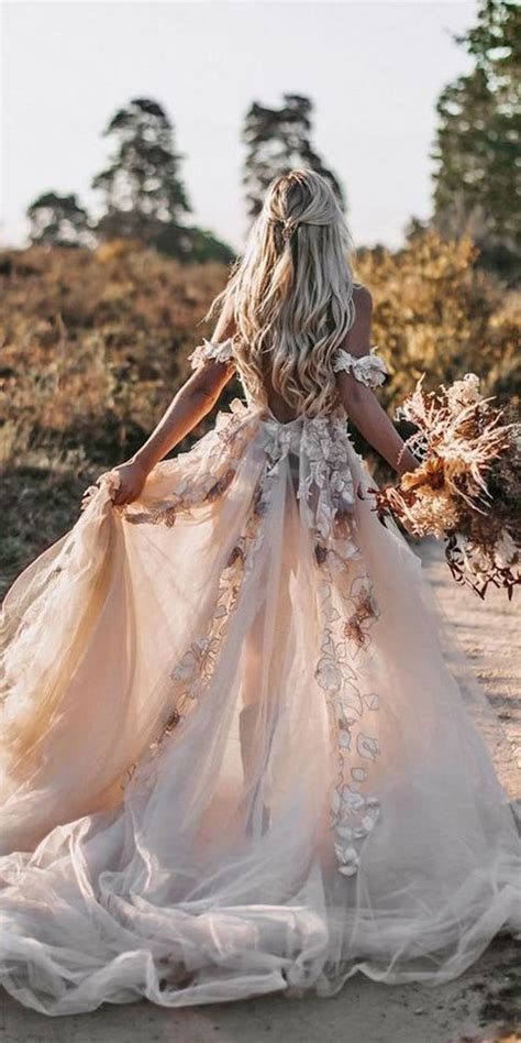 Stunning Off The Shoulder Ivory Tulle Lace Wedding Dress Spring Bridal