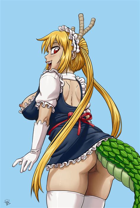 Rule 34 1girls Big Ass Big Breasts Blonde Hair Dragon Girl Dragon Horns Dragon Tail Dress