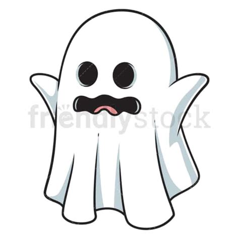 Cute Sheet Ghost Cartoon Clipart Vector Friendlystock