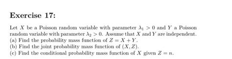 solved exercise 17 let x be a poisson random variable with