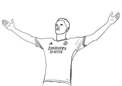Jude Bellingham With His Arms Open Coloring Page