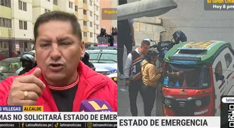Alcalde de Comas sobre estado de emergencia Qué hacemos con el