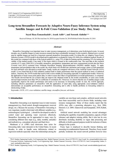 pdf long term streamflow forecasts by adaptive neuro fuzzy inference system using satellite