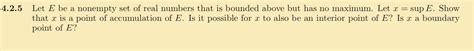 solved let e be a nonempty set of real numbers that is