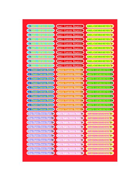 Etiquetas Escolares Stickers Personalizados