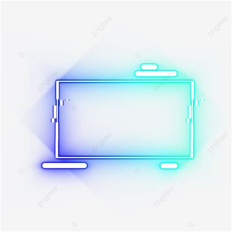 Neon Border Blue Rectangle Frame Neon Neon Border Border Png